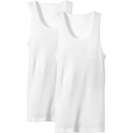 Tanktop Calida "Natural Benefit", Damen, Gr. L (52/54), wei&szlig;, Feinripp, Obermaterial: 100% Baumwolle, unifarben, normal h&uuml;ftbedeckend, Rundhals, Tops Tanktop, Rundhals-Ausschnitt, Feinripp, atmungsaktiv, Pure Cotton
