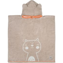 Badeponcho Dyckhoff "Katze", beige (greige), L:60cm, Frottier, Hausmäntel
