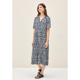 Midikleid Cecil, Damen, Gr. XS (36), US-Gr&ouml;&szlig;en, blau (universal blau), Stoff, 100% Viskose, bedruckt, normal wadenlang, Rundhals, B&uuml;ndchen, Kleider Midikleid, mit allover Print