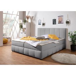 Boxbett OTTO HOME "Hartley inkl. Bettkasten und Topper, auch in &Uuml;berl&auml;nge erh&auml;ltlich", grau, B:192cm L:210cm, Komplettbetten, wahlweise mit Bonnell- oder TTFK-Matratze in H2, H3 o. H4 erh&auml;ltlich, Topseller