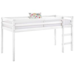 Hochbett OTTO HOME "Alpi", wei&szlig;, B:103cm H:111cm L:208cm, Hochbetten, Hochbett, aus sch&ouml;nem massivem Kiefernholz, Au&szlig;enma&szlig;enbreite 103 cm