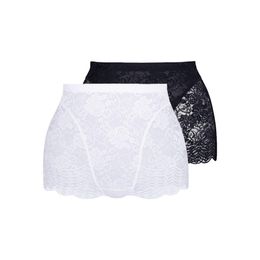 Sassa Mode Panty SASSA "Functional Lace", Damen, Gr. 100, schwarz-wei&szlig; (wei&szlig;, schwarz), Spitze, Obermaterial: 89% Polyamid, 11% Elasthan, unifarben, normal, Unterhosen Panty, mit Spitzeneinsatz