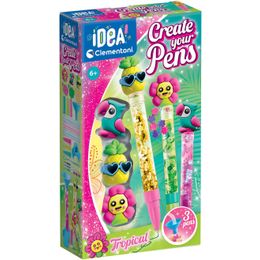 Kreativset Clementoni "Idea, Deine Stift-Kreationen - Tropical", bunt, Kreativsets, Kinder, Kunststoff