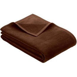 Kniedecke Ibena "Uni Kniedecke Luxus", braun (dunkelbraun), B:100cm L:150cm, Baumwolle, Polyacryl, Polyester, Wohndecken, unifarbenes Design