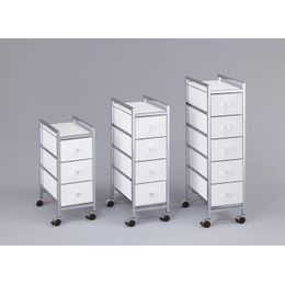 Rollwagen HEINE HOME, wei&szlig;, B:24cm H:85cm T:40cm, MDF, Stahl, Rollwagen, Rollwagen