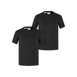 Urban Classics Damen T-Shirt "Urban Classics Girls Stretch Jersey Tee 2-Pack"schwarz schwarz, Gr. 134, unifarben, 95% Baumwolle, 5% Elasthan, Shirts