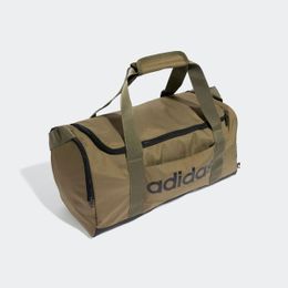 Sporttasche adidas Performance "LINEAR DUFFEL S", Damen, Gr. B/H/T: 45cm x 23cm x 20cm, grün (olive strata, schwarz), Polyester, Taschen Sporttasche
