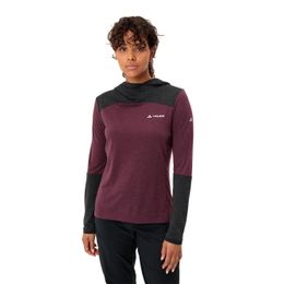 Funktionsshirt Vaude "WOMEN'S TREMALZO LS SHIRT", Damen, Gr. 34, lila (cassis uni), Obermaterial: 88% Polyester, 12% Wolle, ohne Ausschnitt, elastischer Bund, Shirts Funktionsshirt, R&uuml;ckentasche mit gewendetem Rei&szlig;verschluss