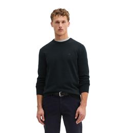Marc O'Polo MARC O'POLO Herren Rundhalspullover "aus Bio-Baumwoll-Piqu&eacute;"schwarz navy, Gr. XL, unifarben, Obermaterial: 100% Baumwolle, Pullover