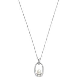 Kette mit Anh&auml;nger Skagen "Schmuck Geschenk Edelstahl KARIANA ESSENTIAL WAVES", silber (edelstahlfarben, wei&szlig;), Halsketten, Damen, Edelstahl Perlen, Edelstahl, Perlen, mit Perle (synth.)