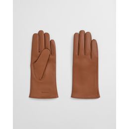 Lederhandschuhe Gant "CASHMERE LINED LEATHER GLOVES", Herren, Gr. M, braun (cognac), Web, Lammleder, unifarben, Handschuhe, Regular fit