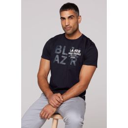 Rundhalsshirt CMPD, Herren, Gr. S, blau, Material: 100% Baumwolle, bedruckt, figurbetont normal, eingesetzt gerader Abschluss, Shirts Rundhalsshirt, mit Necktape