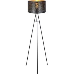 Globo LIGHTING Stehlampe "TUNNO", schwarz, 1 Stk., Leuchten, Stehleuchte/goldfarben/Wohnzimmer/Schlafzimmer/ø: 690mm, Stehlampe