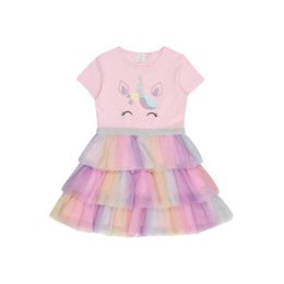 Lindex Kleid M&auml;dchen Gr&ouml;&szlig;e 110 dunkelgelb / lila / rosa / schwarz