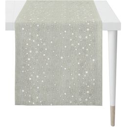 Tischl&auml;ufer Apelt "4709 CHRISTMAS GLAM, Weihnachtsdeko, Weihnachten", grau (taupe, goldfarben), B:46cm L:135cm, Polyacryl, Polyester, Viskose, Tischdecken, Lurex-Jacquardgewebe