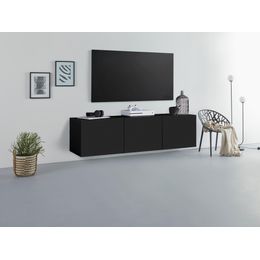 borchardt Möbel Lowboard BORCHARDT MÖBEL "Sophia, TV-Schrank mit 3 Türen, hängend oder stehend", schwarz (schwarz matt), B:139cm H:35cm T:35cm, Spanplatte, Sideboards, Lowboard
