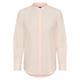 Klassische Bluse BOSS Orange "C_Befelize_21", Damen, Gr. 44, pink (open pink 690), Web, Obermaterial: 60% Baumwolle, 40% Lyocell, unifarben, regular fit hüftbedeckend, Rundhals, verstellbar Manschette, Blusen, Chambray Qualität, Stehkragen