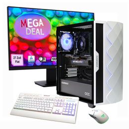 GAMEMAX Gaming-PC-Komplettsystem "MegaDeal Diamond WT 2702 AMD Ryzen 7 5700X RTX 5060 16GB 1TB SSD", Energieeffizienz: E (A-G), weiß, Microsoft Windows 11 Home (64 Bit), 16 GB RAM 1.000 GB SSD, Computer_Komplettsysteme