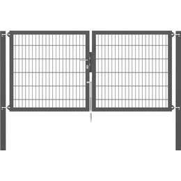 Zaundoppelt&uuml;r Alberts "Flexo Plus", grau (anthrazit), B:250cm H:120cm, Stahl, Tore, anthrazit, verschiedene Abmessungen