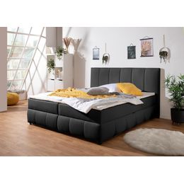 Boxbett OTTO HOME "Hartley inkl. Bettkasten und Topper, auch in &Uuml;berl&auml;nge erh&auml;ltlich", schwarz, B:172cm L:210cm, Komplettbetten, wahlweise mit Bonnell- oder TTFK-Matratze in H2, H3 o. H4 erh&auml;ltlich, Topseller