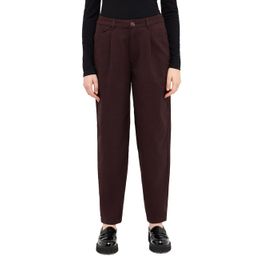 5-Pocket-Hose Mustang "Damen Style Barrel Pants", Damen, Gr. 38, 3242 braun, Web, 52% Baumwolle, 31% Polyester, 15% Viskose, 2% Elasthan, weit, Hosen 5-Pocket-Hose