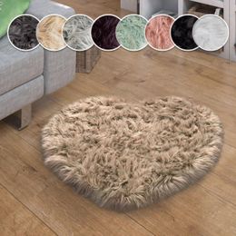 Fellteppich Paco Home "Playa 960", beige, B:80cm H:64mm L:75cm, Polyester, Teppiche, Fellteppich, Kunstfell, Flokati-Optik, Hochflor, weich und flauschig, Uni-Farben