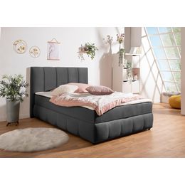 Boxbett OTTO HOME "Hartley inkl. Bettkasten und Topper, auch in &Uuml;berl&auml;nge erh&auml;ltlich", grau (anthrazit), B:152cm L:210cm, Komplettbetten, wahlweise mit Bonnell- oder TTFK-Matratze in H2, H3 o. H4 erh&auml;ltlich, Topseller