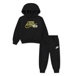 Jogginganzug Nike Sportswear "NKB B NSW FS FLC PO PANT SET", Jungen, Gr. 110 (5), schwarz, Obermaterial: 60% Baumwolle, 40% Polyester, Sportanzüge Jogginganzug, für Kinder
