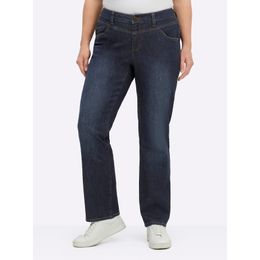 Bequeme Jeans sheego, Herren, Gr. 40, Normalgr&ouml;&szlig;en, dunkelblau used, 99% Baumwolle, 1% Elasthan, unifarben, lang, Jeans
