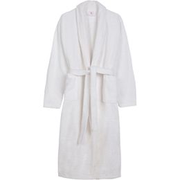 Bademantel HIP "HIP Bathrobe uni" Gr. M, wei&szlig;, L:115cm, Walkfrottee, Hausm&auml;ntel, Bademantel, Schalkragen, G&uuml;rtel, Taschen, Damen & Herren, Velours, Glanz