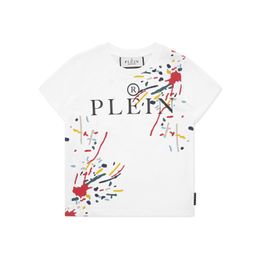 Philipp Plein Jungen T-Shirt "T-Shirt Rundhalsausschnitt Ss"01, wei&szlig;, Gr. 16, Obermaterial: 100% Baumwolle, Shirts