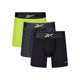 Boxer Reebok "RAINER", Herren, Gr. S, bunt, Microfaser, Obermaterial: 92% Polyester, 8% Elasthan, eng, Unterhosen, basic, bequem, weich, mit Logo, breiter Bund, mit Muster