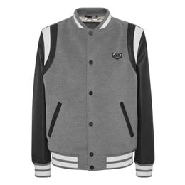 Blouson Philipp Plein "Bomber", Damen, Gr. L, 10, grau, Obermaterial: 98% Polyester, 33% Viskose, 3% Elasthan; Futter: 100% Polyester; Füllung: 100% Polyester, Jacken Blouson