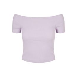 Urban Classics Damen T-Shirt "Urban Classics Damen Ladies Off Shoulder Rib Tee"lila, Gr. XXL, unifarben, 97% Baumwolle, 3% Elasthan, Shirts