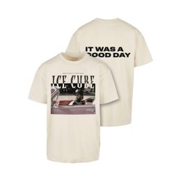 T-Shirt MisterTee "MisterTee Herren Ice Cube It's a good day Oversize Tee", Damen, Gr. L, sand, 100% Baumwolle, bedruckt, oversize, Rundhals, Shirts T-Shirt