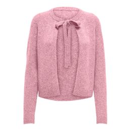 Strickjacke Only "ONLJESSIE LS ONE STRING CARDIGA KNT", Damen, Gr. M, romance rose detail:melange, Strick, Obermaterial: 35% Polyester, 30% Nylon, 25% Polyacryl, 7% Wolle, 3% Elasthan, meliert, normal, Rundhals, Strickjacken Strickjacke