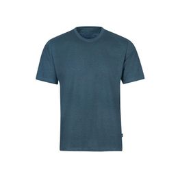 T-Shirt TRIGEMA "TRIGEMA T-Shirt DELUXE Baumwolle", Damen, Gr. L, blau (jeans, melange), 100% Baumwolle, Basic, Shirts T-Shirt
