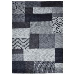 Teppich Gr. 1, grau (anthrazit), B:60cm H:14mm L:90cm, Schurwolle, Wolle, Teppiche, Teppich