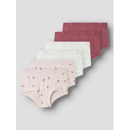 Hipster name it "NKFHIPSTER 6P BUTTERCREAM FLORAL NOOS", M&auml;dchen, Gr. 86, 6 Stk., mauve morn, Jersey, Obermaterial: 95% Baumwolle, 5% Elasthan, bedruckt, unifarben, eng, Unterhosen
