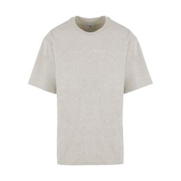 Karl Kani Damen T-Shirt "Karl Kani Autograph Heavy Jersey Boxy Melange Tee"beige, Gr. XS, unifarben, 70% Baumwolle, 30% Polyester, Shirts