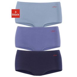 Panty s.Oliver, Damen, Gr. 32/34 (S), blau (blaufarben), Jersey, Obermaterial: 90% Baumwolle, 10% Elasthan (LYCRA), unifarben, körpernah, Unterhosen Panty, aus elastischer Baumwoll-Qualität