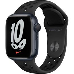 Apple Watch Series 7 (2021) GPS 45 mm - Aluminium Mitternacht - Nike Sportarmband Schwarz