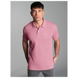 Poloshirt TRIGEMA "TRIGEMA Poloshirt DELUXE Piqué", Herren, Gr. XXL, lila (lilie), 100% Baumwolle, Basic, Shirts