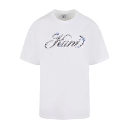 T-Shirt Karl Kani "Karl Kani KK Kani Icy Chrome Tee", Damen, Gr. XXL, weiß, 100% Baumwolle, bedruckt, loose fit, Rundhals, Shirts T-Shirt