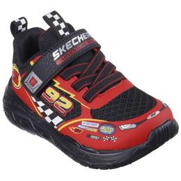 Lauflernschuh Skechers "SKECH TRACKS", Baby, Gr. 26, schwarz (schwarz, rot), Lederimitat, Textil, kontrastfarbene Details, Schuhe Lauflernschuh, Sneaker mit vielen coolen Prints, Gr&ouml;&szlig;enschablone zum Download