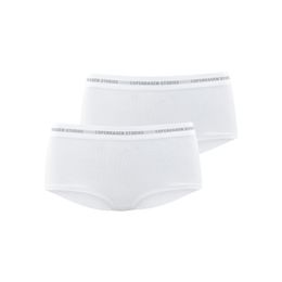 Panty Copenhagen Studios "mit softem Logobund", Damen, Gr. S (36), wei&szlig;, Feinripp, Obermaterial: 96% Baumwolle, 4% Elasthan (LYCRA), unifarben mit Farbeinsatz, k&ouml;rpernah, Unterhosen Panty, aus gerippter Bio-Baumwollqualit&auml;t