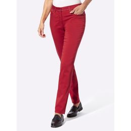5-Pocket-Jeans Inspirationen, Damen, Gr. 42, Normalgr&ouml;&szlig;en, rot, 98% Baumwolle, 2% Elasthan, unifarben, lang, Jeans 5-Pocket-Jeans
