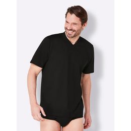King&acute;S Club Unterziehshirt KINGS CLUB, Damen, Gr. 6, 3 Stk., Normalgr&ouml;&szlig;en, bunt (schwarz, grau, meliert, marine), 100% Baumwolle, Meliert:96% Baumwolle, 4% Polyester, V-Ausschnitt, Unterhemden