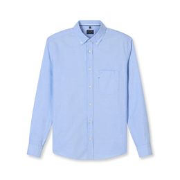 Langarmhemd OLYMP "Casual", Herren, Gr. 3XL, N-Gr, blau, Web, Obermaterial: 100% Baumwolle, regular fit, Manschette, Hemden