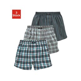 H.I.S. Webboxer H.I.S, Damen, Gr. 4, 3 Stk., bunt, Webqualit&auml;t, Obermaterial: 100% Baumwolle, kariert, weit, Unterhosen, bequeme Passform mit trendigen Karo- oder Streifendesign, Topseller